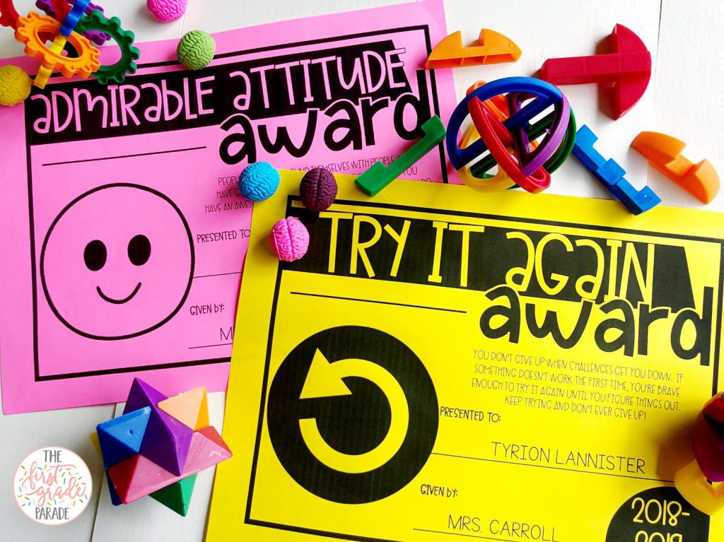 Editable Growth Mindset Awards - Cara Carroll