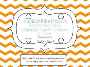 Number Mini Posters {1-20} & Ordinal Number Cards With a Chevron Flair ...